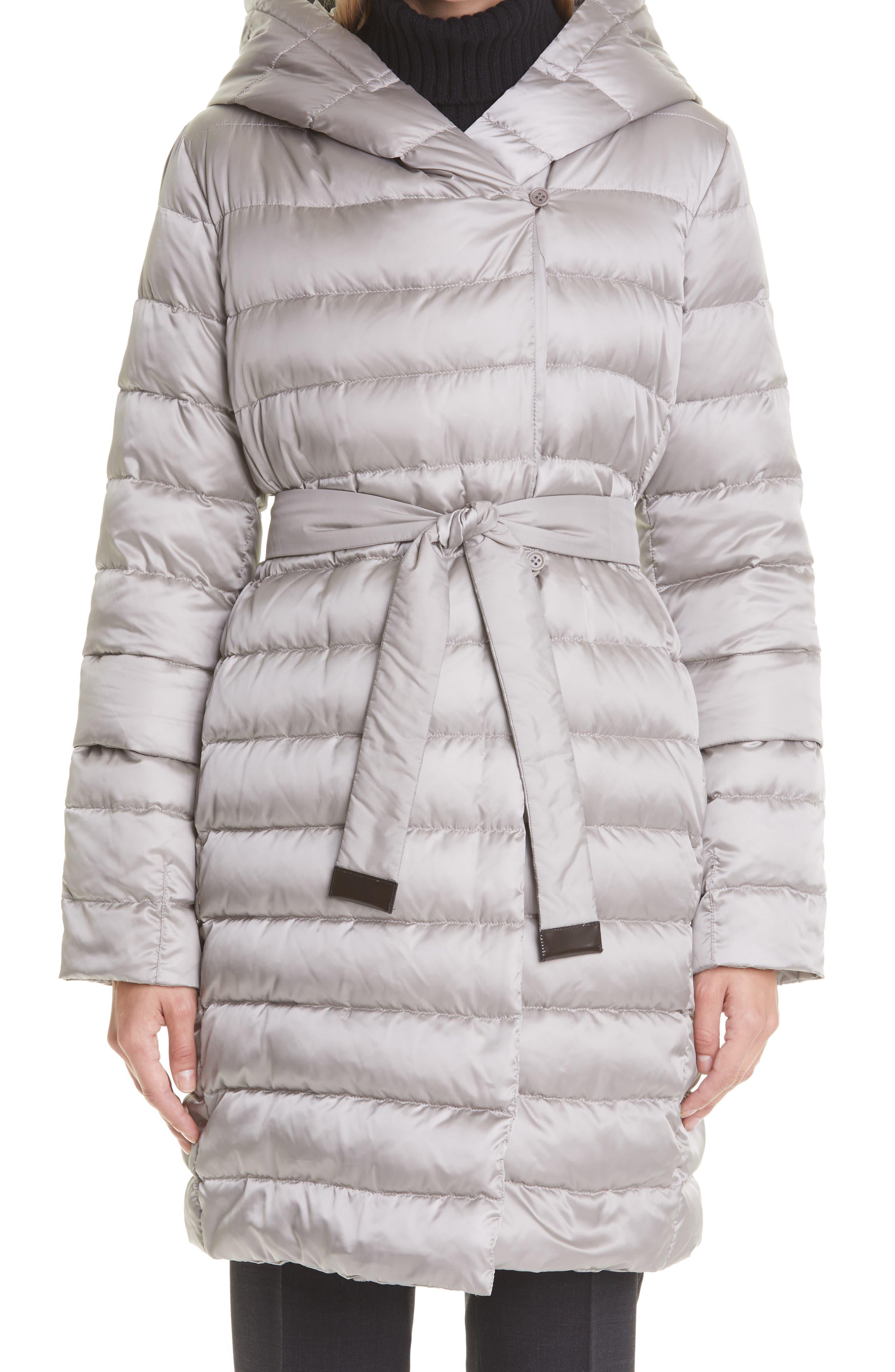 Max Mara The Cube Novef Packable Down Hooded Puffer Coat in Gray | Lyst