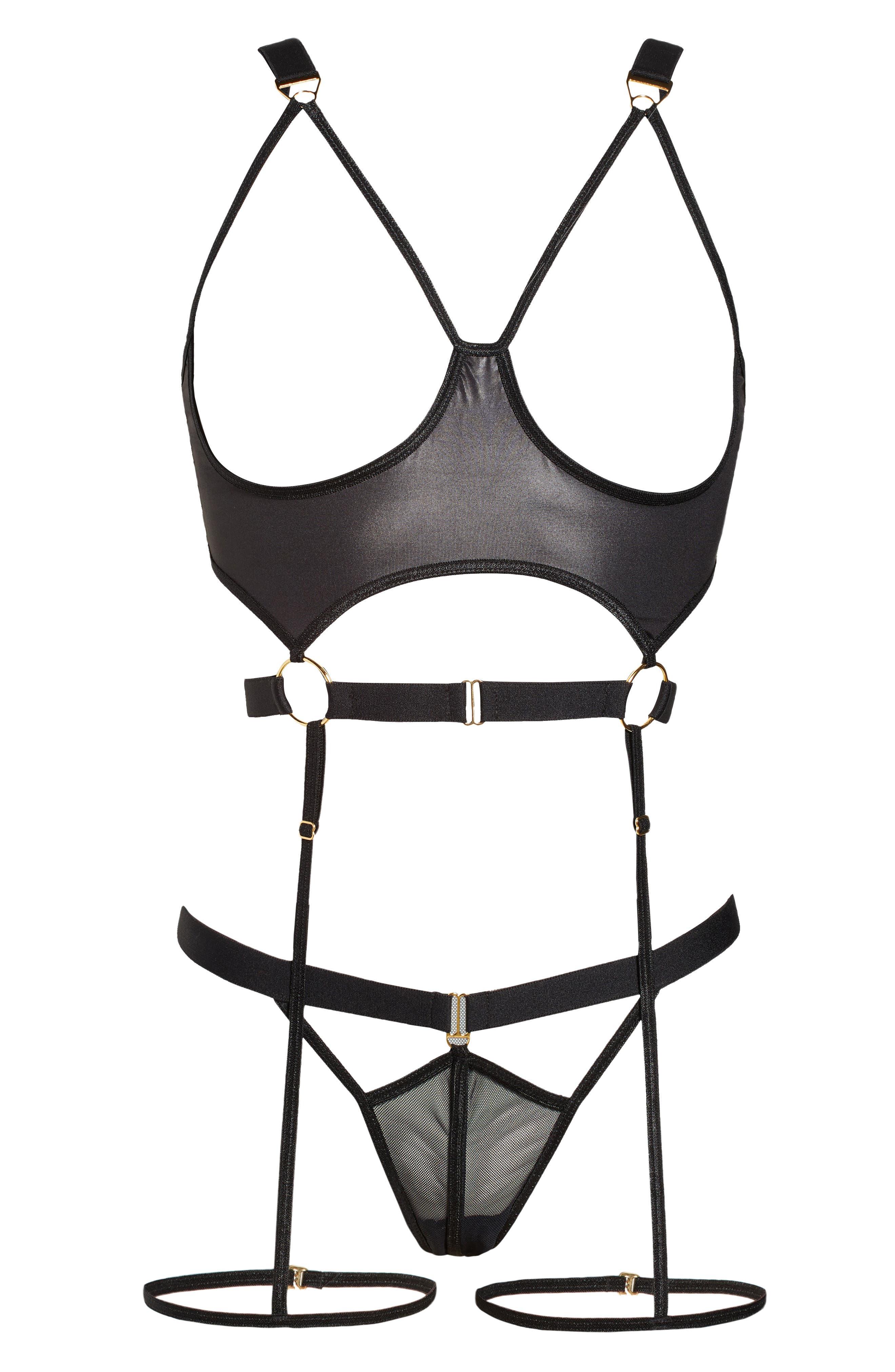 Mapale Open Cup Mesh Bra In Black Lyst