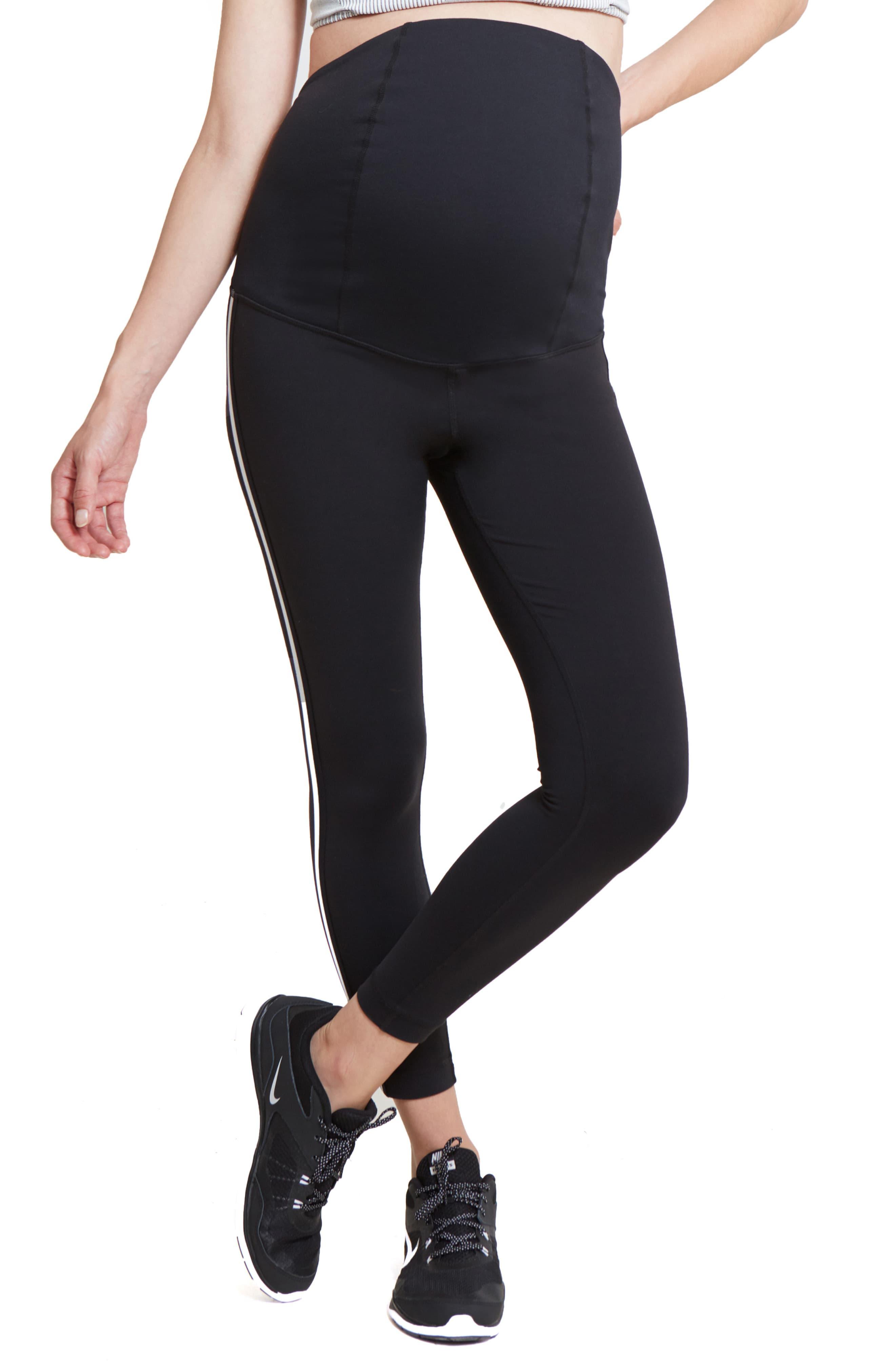 Ingrid & Isabel Ingrid & Isabel 7/8 Tuxedo Maternity Leggings in Black ...