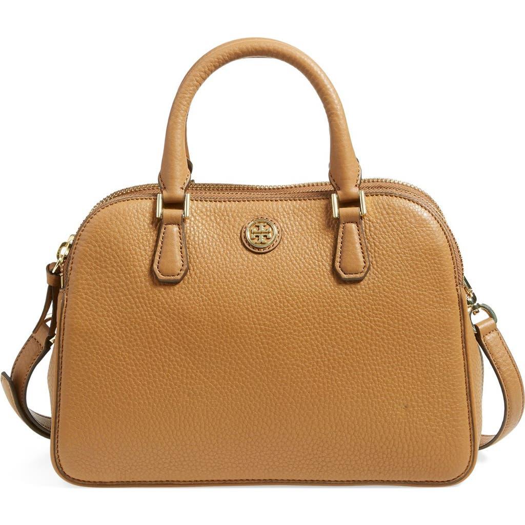 Tory Burch 'Small Robinson' Pebbled Leather Satchel in Brown | Lyst