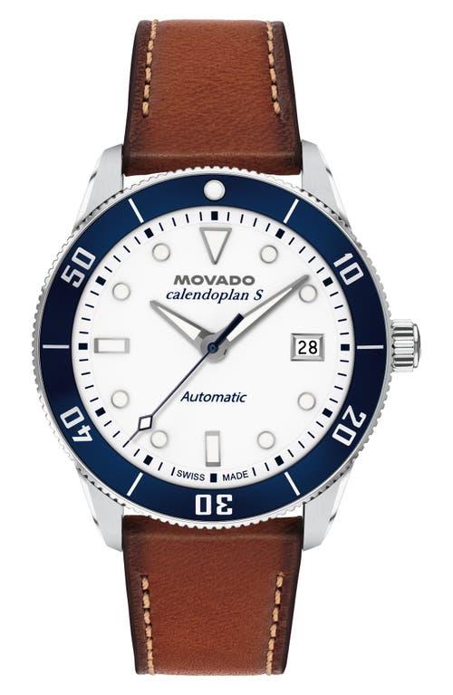 Movado Calendoplan Leather Strap Watch, 40Mm in Blue for Men | Lyst