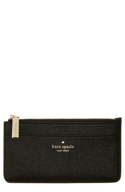Kate Spade Large Slim Glitter Card Holder in Black | Lyst
