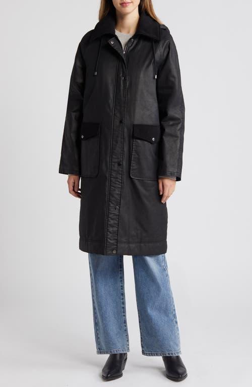 Bernardo Waxed Cotton Twill Coat in Black | Lyst
