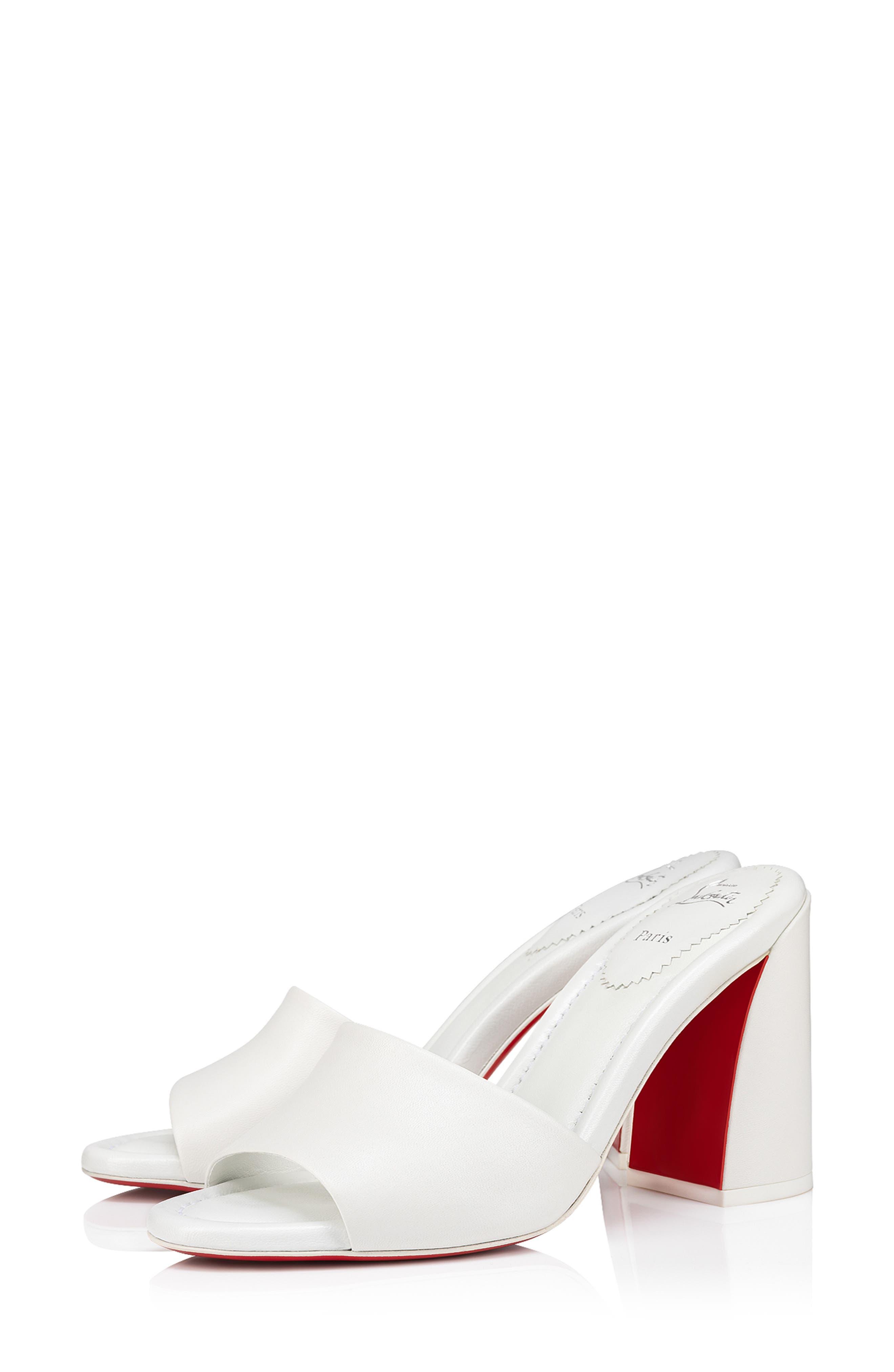 Christian Louboutin Jane Slide Sandal in White | Lyst