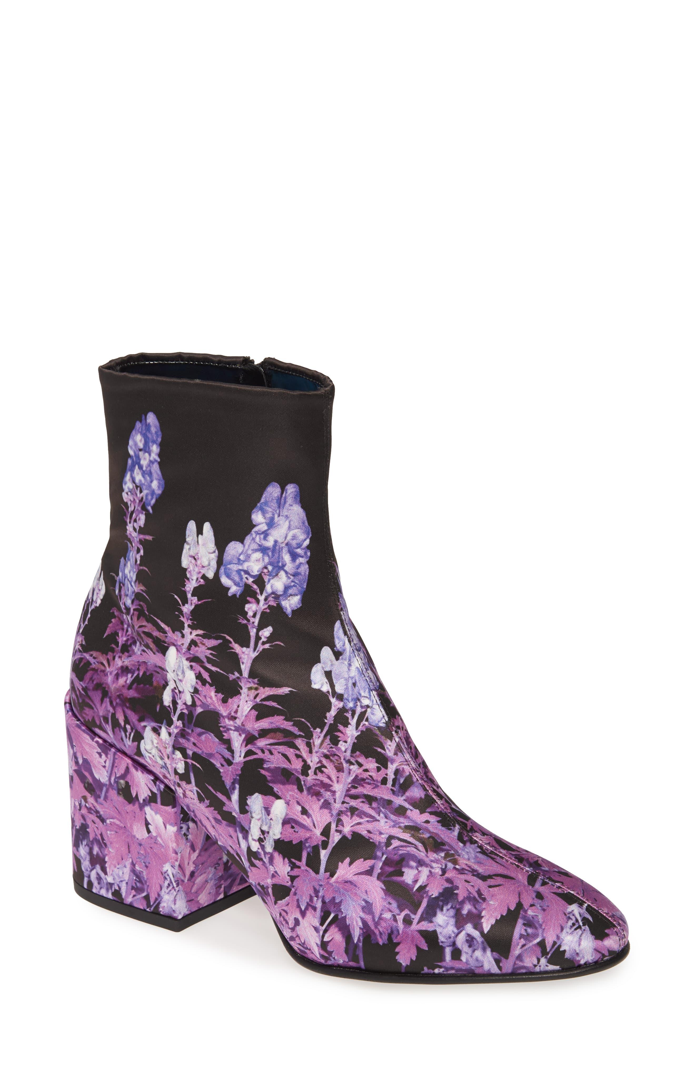 Dries Van Noten Floral Bootie In Black Purple Purple Save 60 Lyst