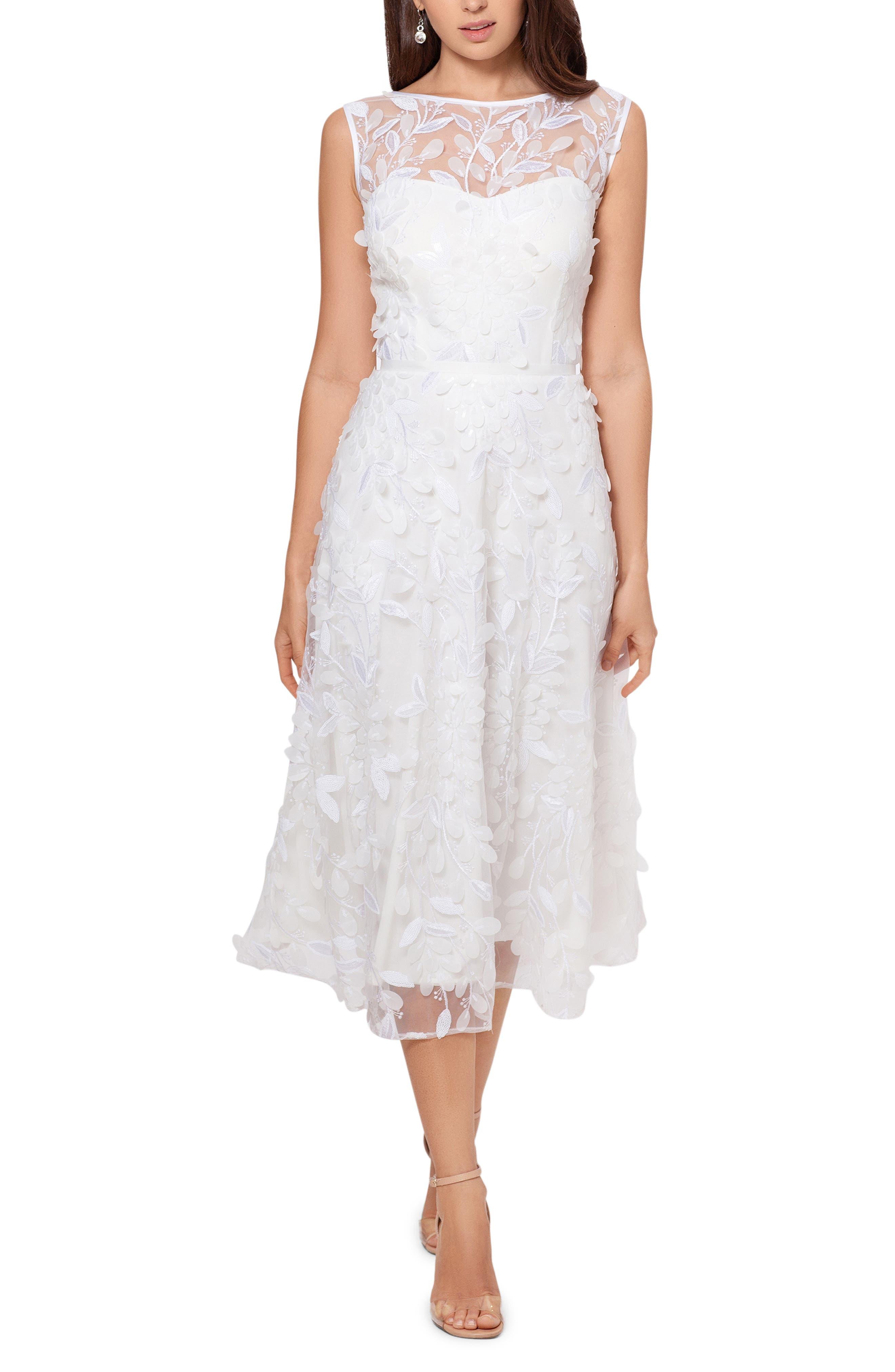 Xscape 3d Floral Fit & Flare Midi Dress | Lyst Xscape 3d Floral Fit & Flare Midi Dress | Lyst