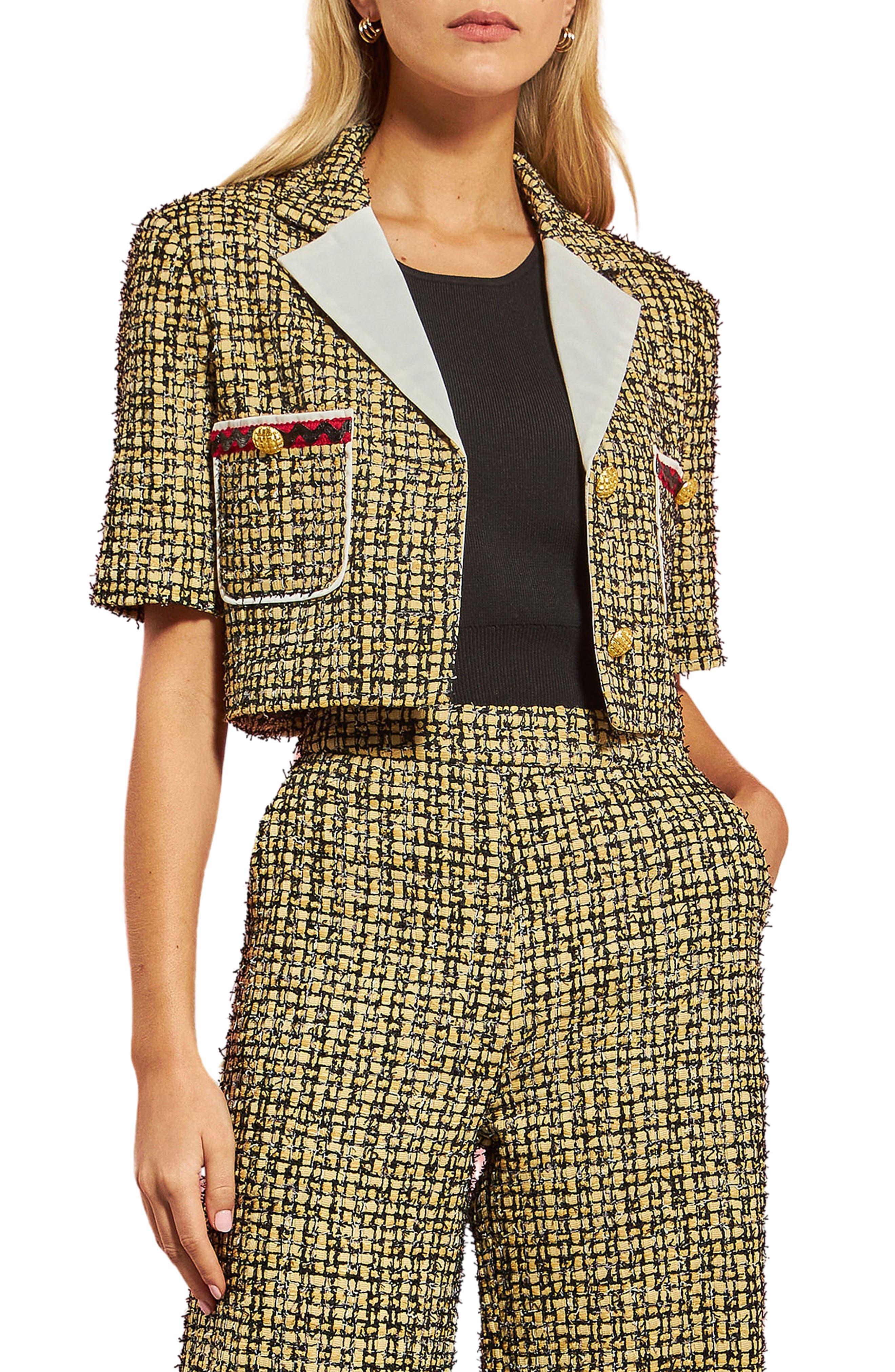 English Factory Premium Tweed Crop Jacket | Lyst