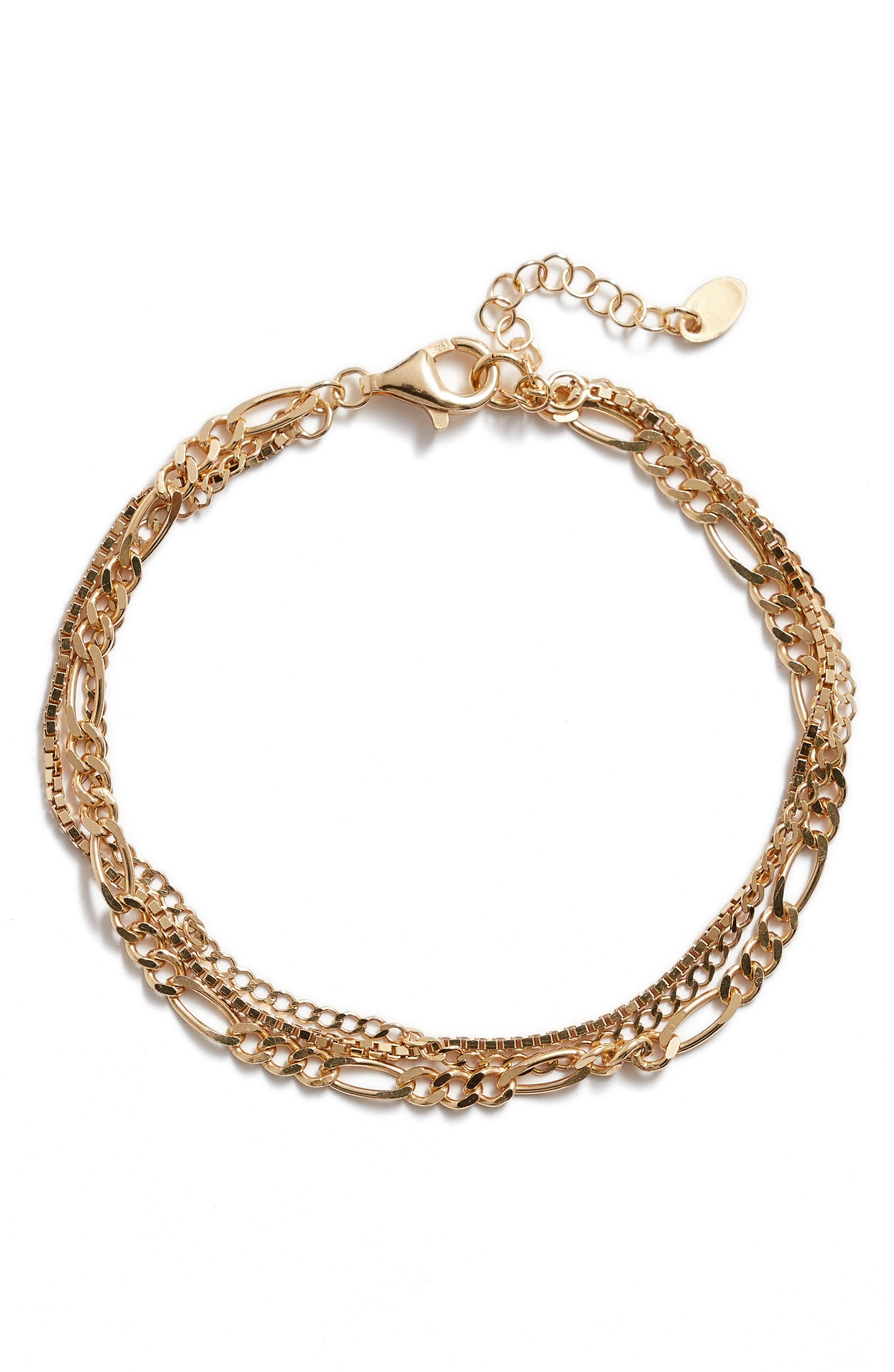 Argento Vivo Triple Layer Chain Bracelet in Gold (Metallic) - Lyst
