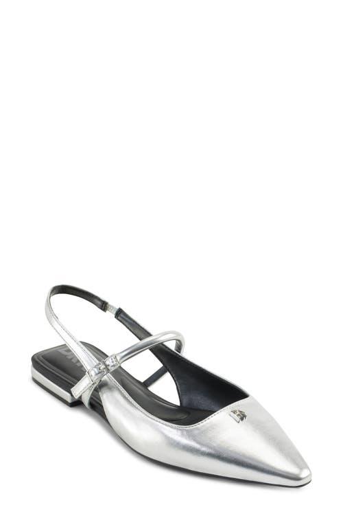 DKNY Cairo Slingback Pointed Toe Flat in White | Lyst