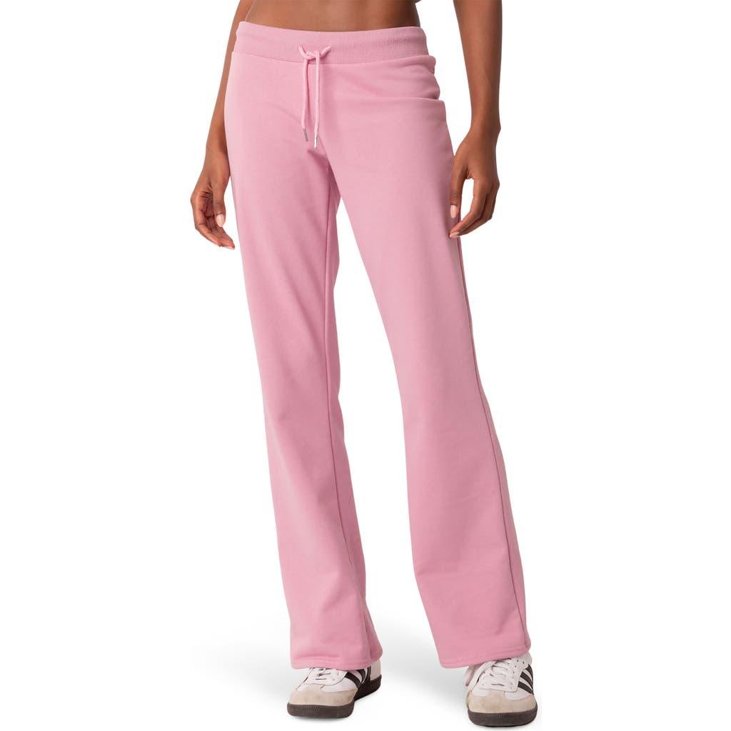 Edikted Malibu Low Rise Flare Sweatpants in Pink | Lyst