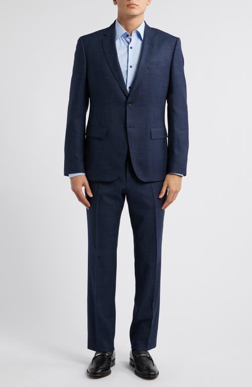 BOSS Huge Windowpane Check Wool Blend Suit in Blue for Men | Lyst