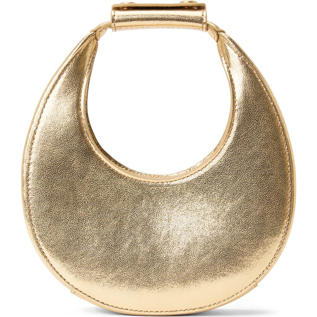 STAUD Good Night Metallic Leather Top Handle Moon Bag in Brown | Lyst