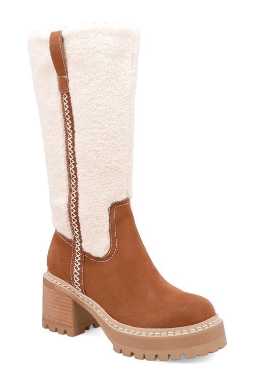 MIA Teirson Faux Shearling Platform Boot in Brown | Lyst