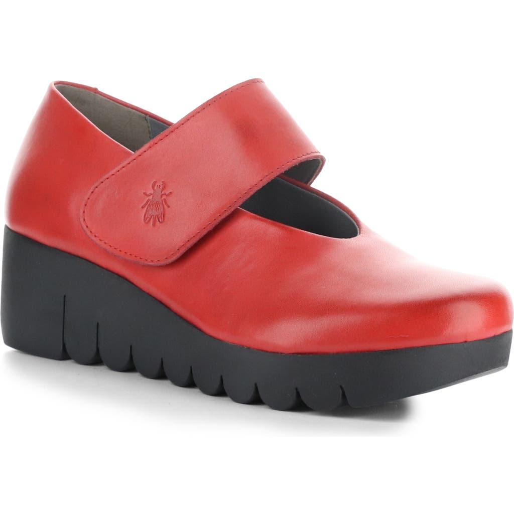 Fly London Vari Mary Jane Platform Wedge Pump in Red | Lyst