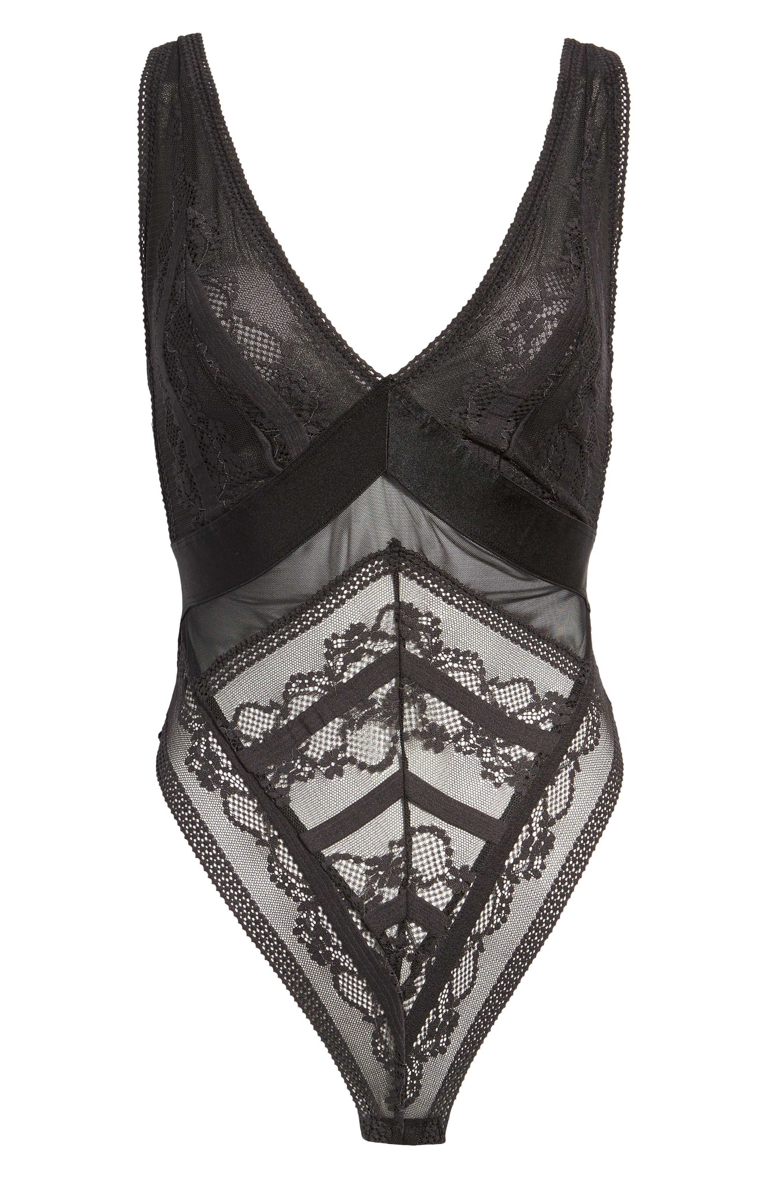 Hunkemöller Cleo Lace & Mesh Bodysuit in Gray | Lyst