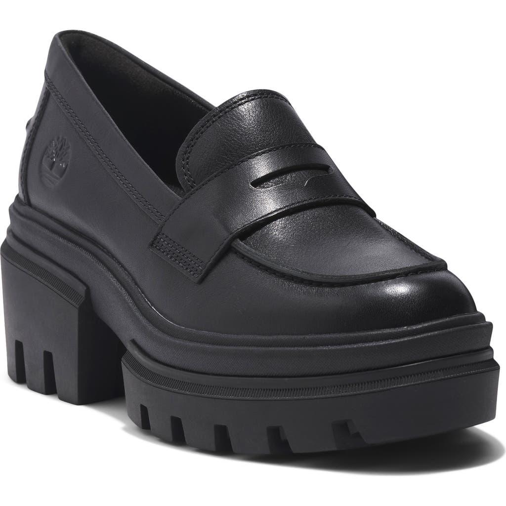Timberland Everleigh Platform Penny Loafer in Black | Lyst