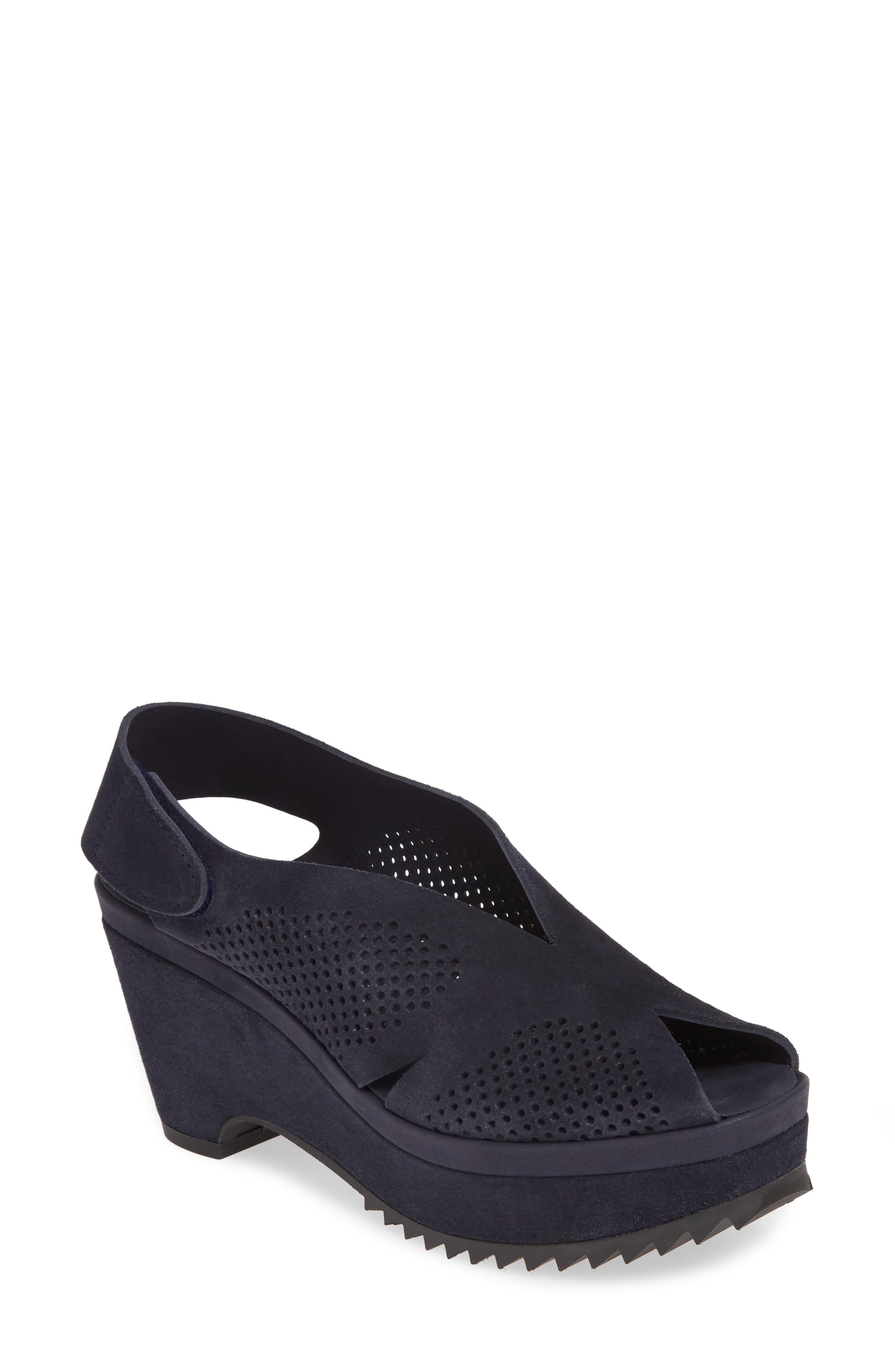 Pedro Garcia Floreal Perforated Slingback Platform Sandal in Blue ...