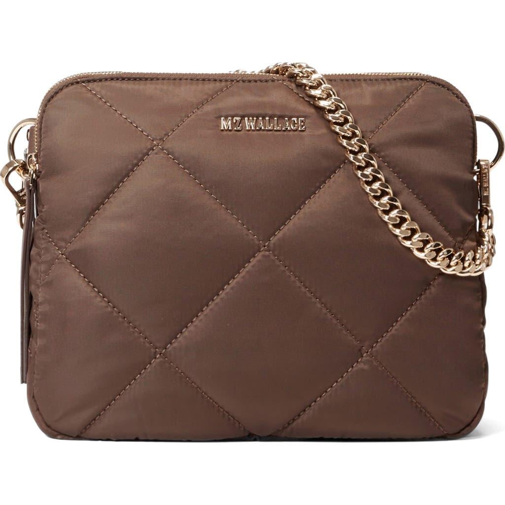MZ Wallace Madison Quilted Nylon Crossbody Bag in Brown | Lyst