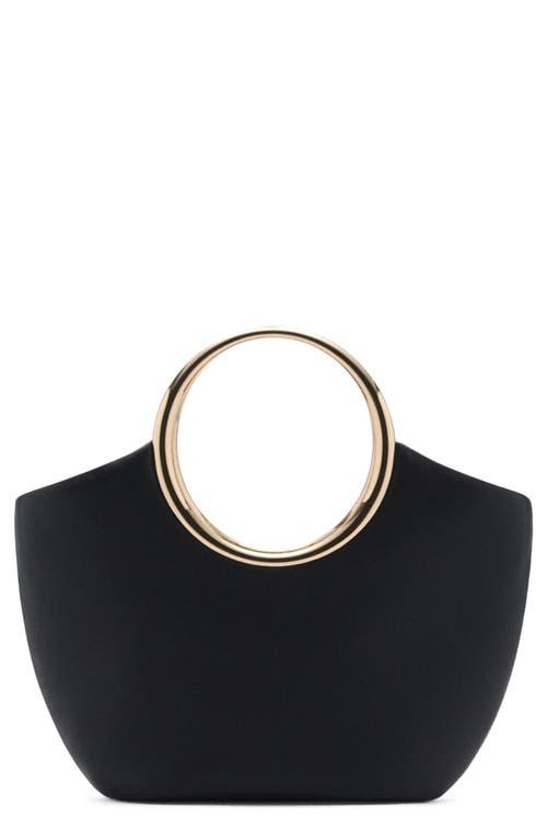 Mango Faux Leather Bracelet Handle Bag in Black | Lyst