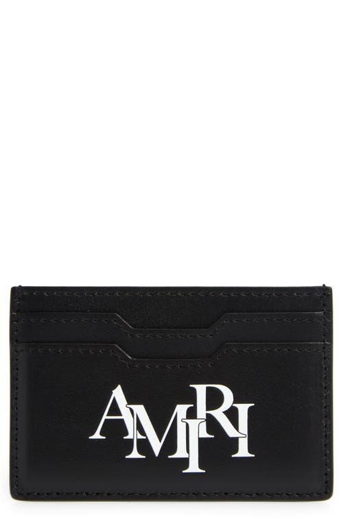 Amiri Staggered Logo Leather Card Case in Black for Men | Lyst