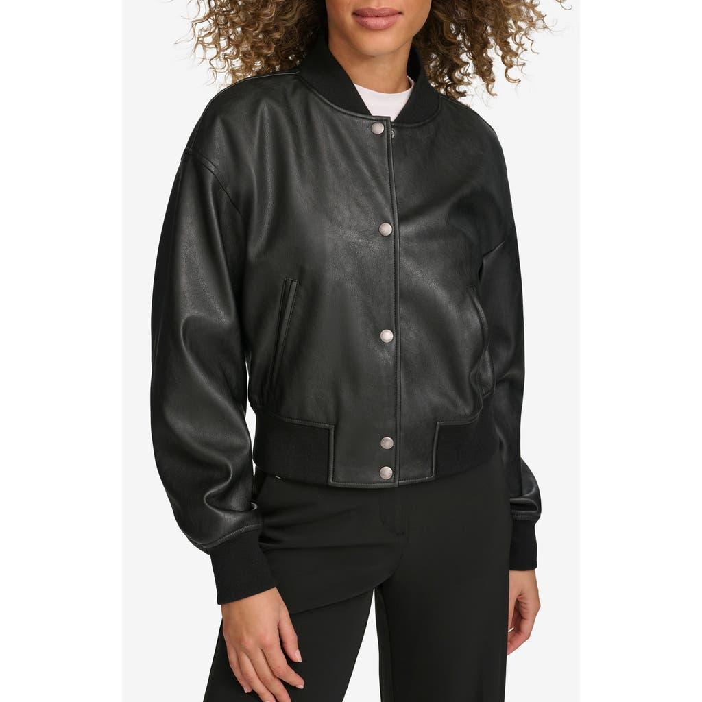 Levi's Relaxed Faux Leather Bomber Jacket in Black | Lyst