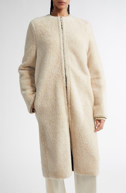 TOTEME Genuine Teddy Shearling Zip Coat in Natural | Lyst
