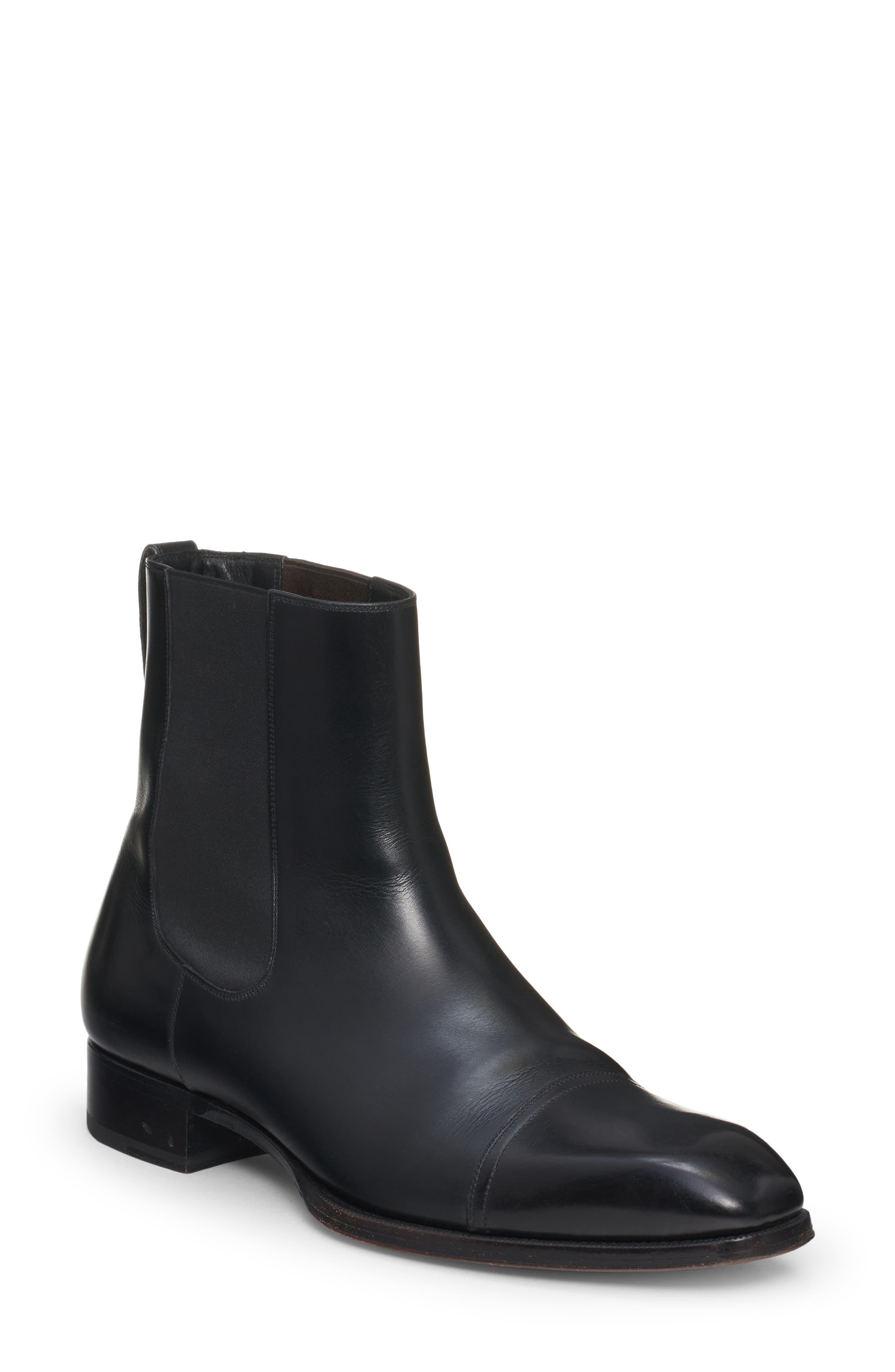 Tom Ford Elkan Cap Toe Chelsea Boot in Black for Men | Lyst