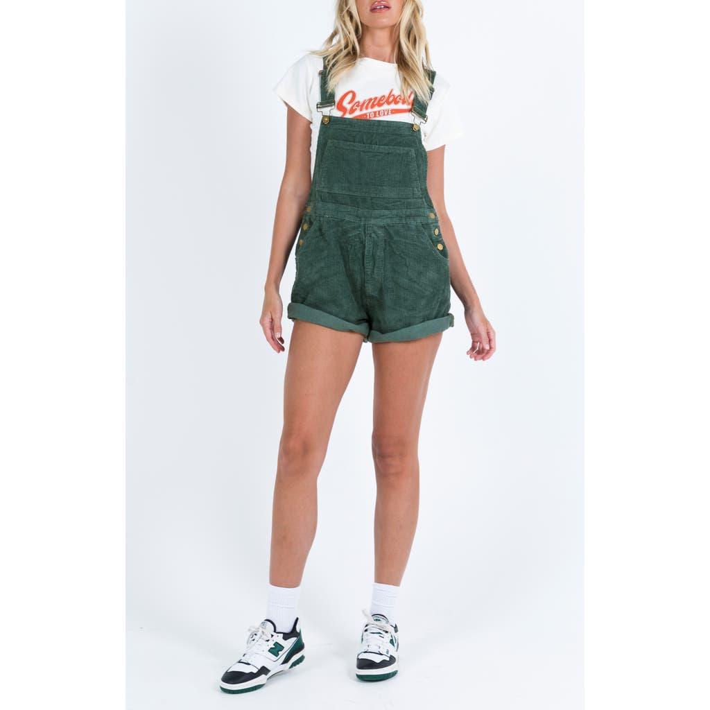 Princess Polly Kacey Corduroy Short Overalls in Green | Lyst