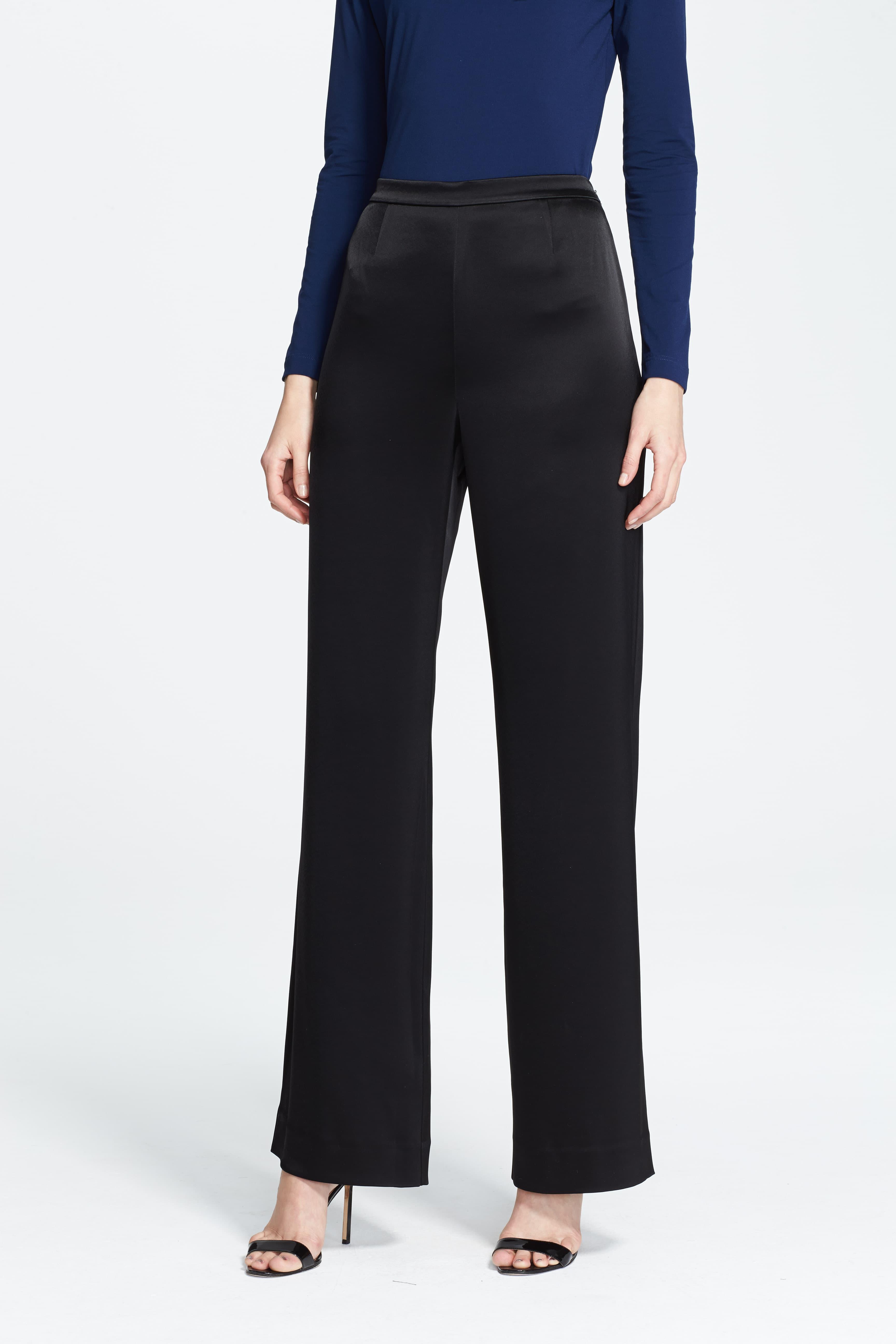 St. John Kate Liquid Satin Pants in Black - Save 30% - Lyst