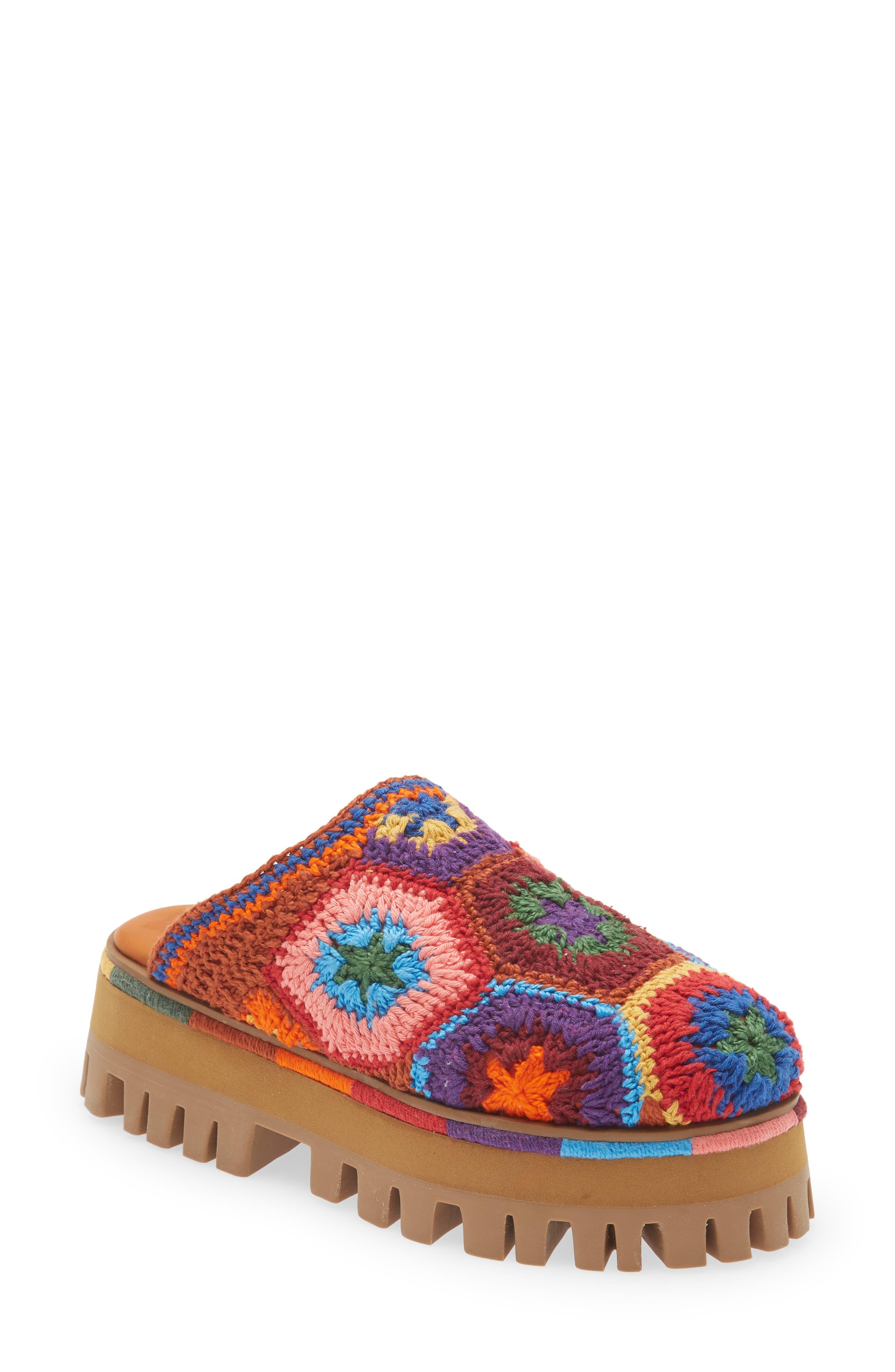 FARM Rio Colorful Crochet Platform Mule in Red | Lyst