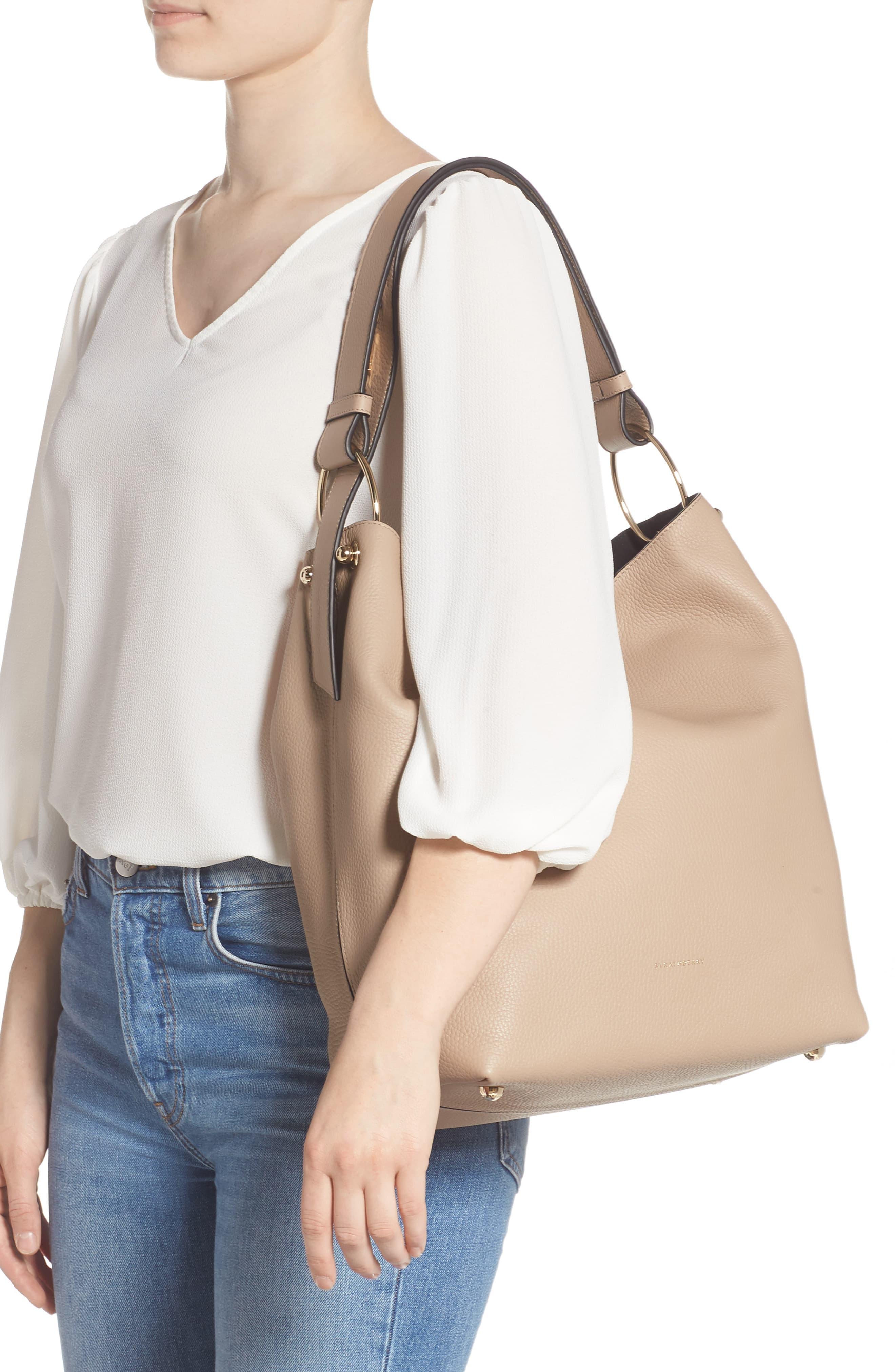 Strathberry Medium Lana Leather Bucket Bag in Mushroom (Brown) - Lyst