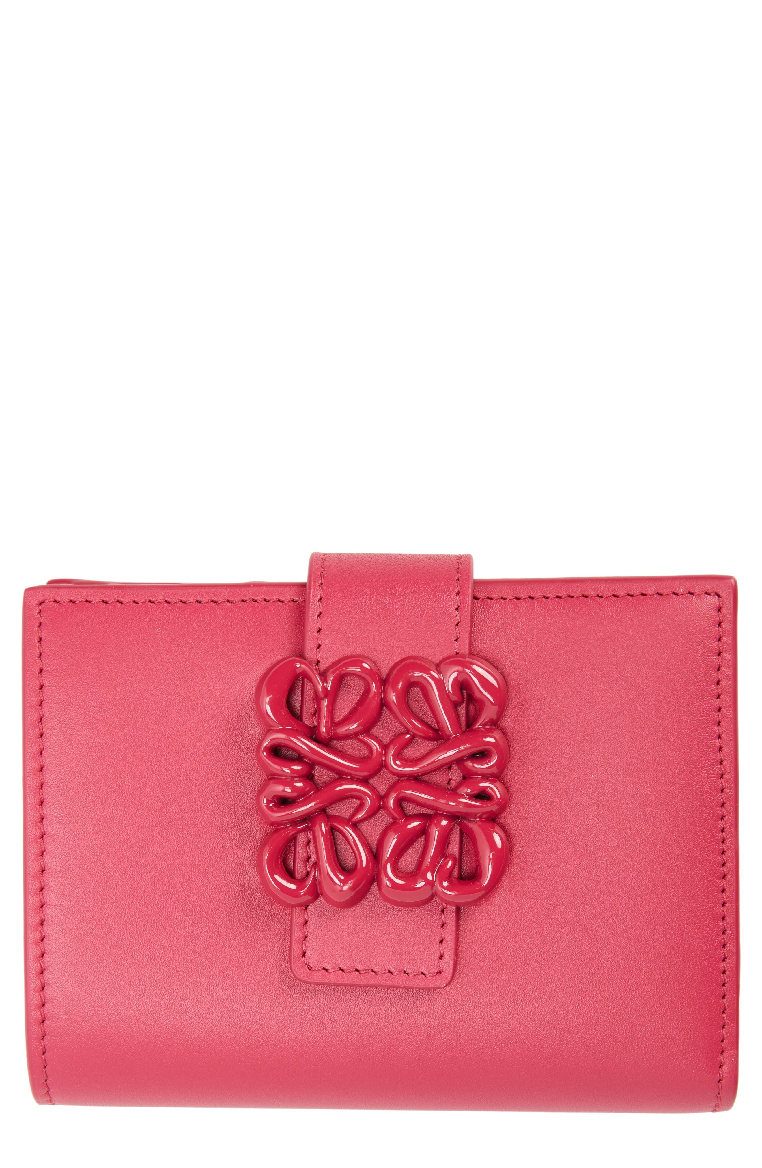 Loewe Medium Inflated Anagram Logo Leather Wallet in Red | Lyst