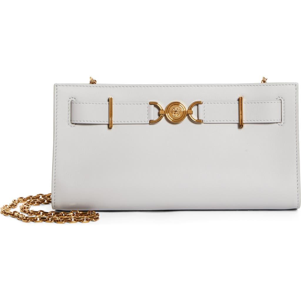 Versace Medusa 95 Leather Clutch in White | Lyst