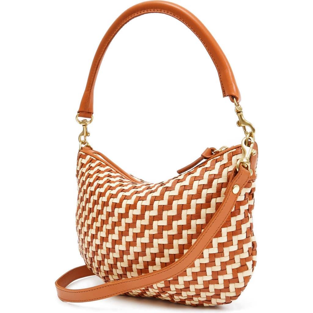Clare V. Petit Moyen Woven Leather Messenger Bag in Brown | Lyst
