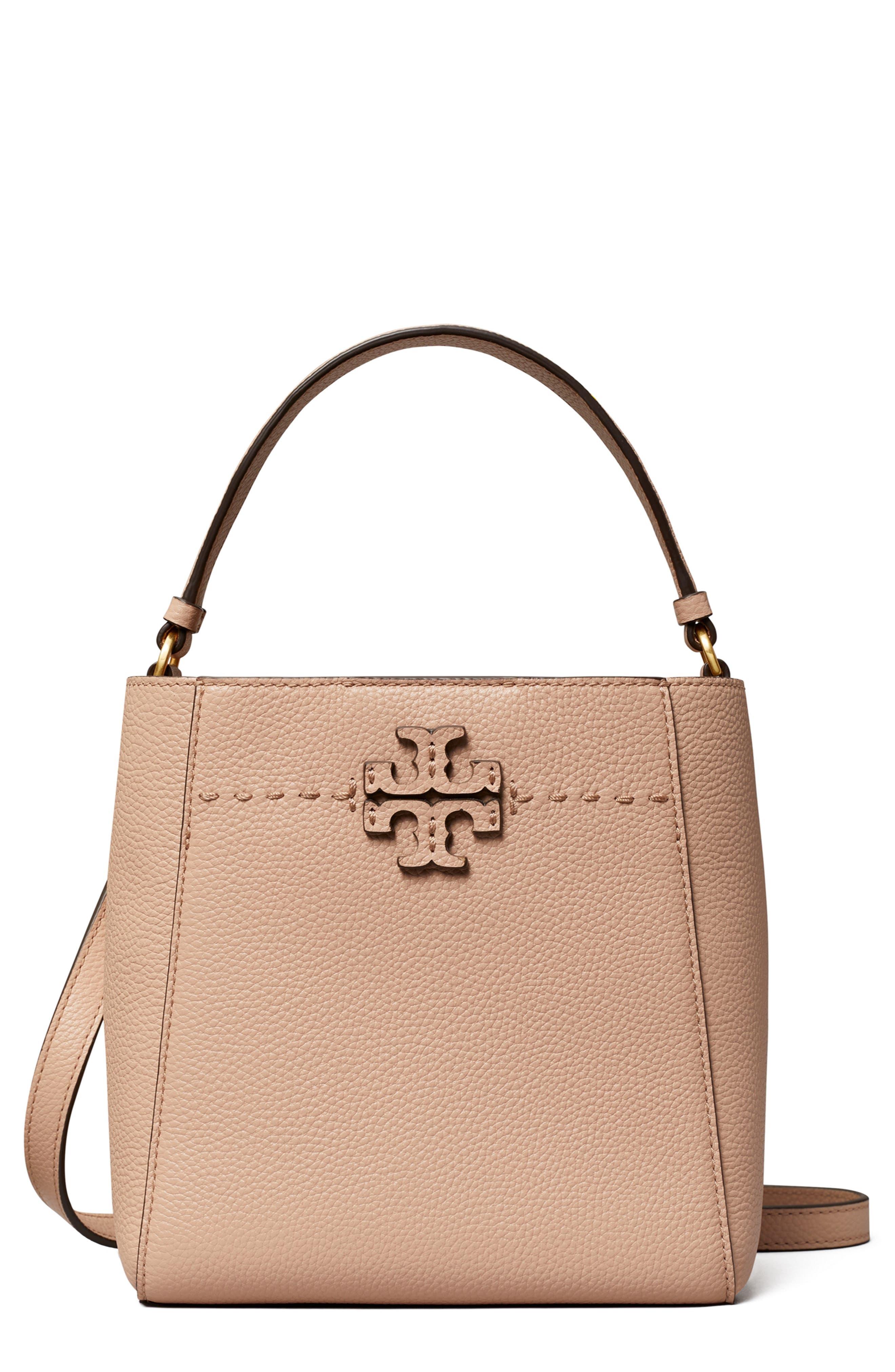 Tory Burch Mcgraw Small Leather Bucket Bag in Pink | Lyst