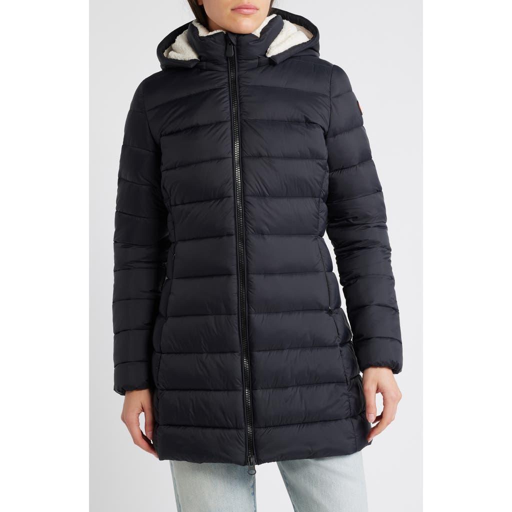 Save The Duck Joanne Water Repellent Puffer Coat With Removable Hood in Black | Lyst