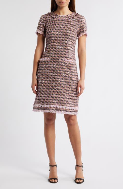 Eliza J Tweed Sheath Dress in Red | Lyst