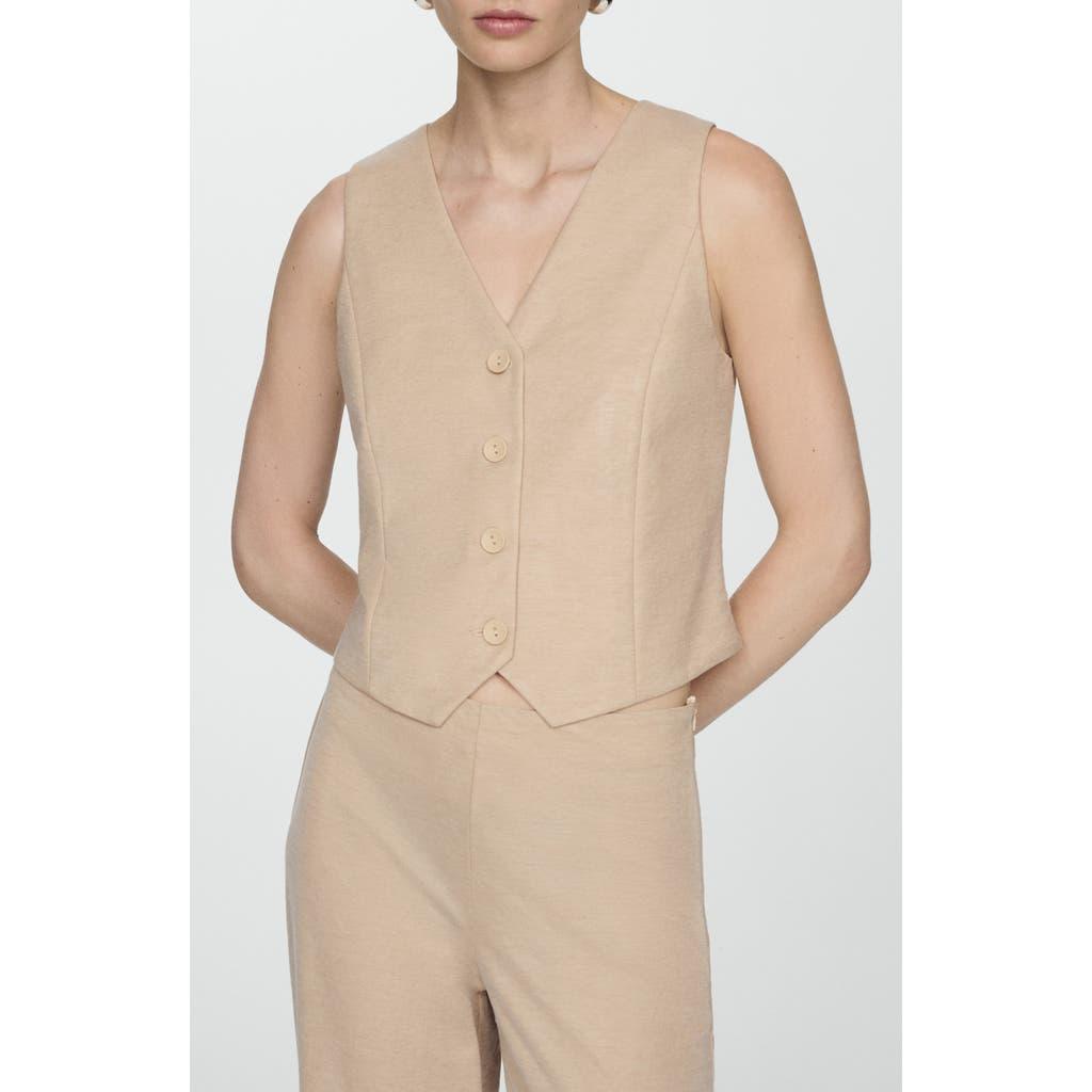 Mango Vest in Natural | Lyst