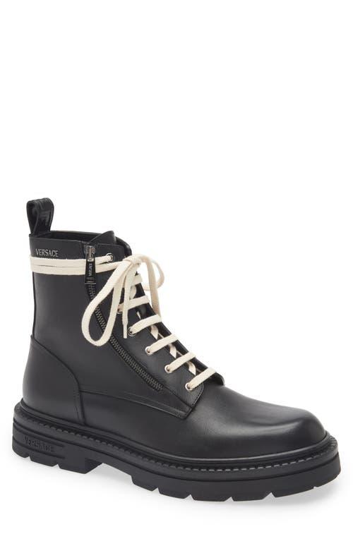 Versace Adriano Lace-Up Boot in Black for Men | Lyst