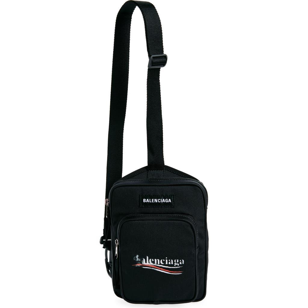 Balenciaga Explorer Political Stencil Logo Crossbody Messenger Bag in ...