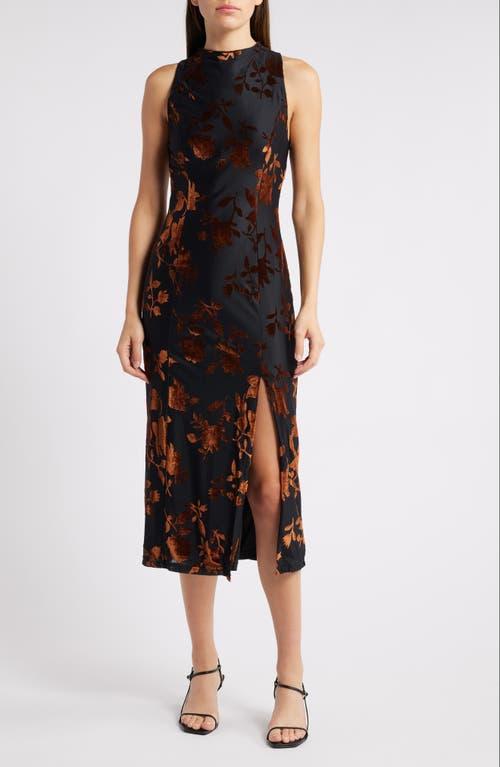 Hutch Floral Jacquard Funnel Neck Dress in Black | Lyst
