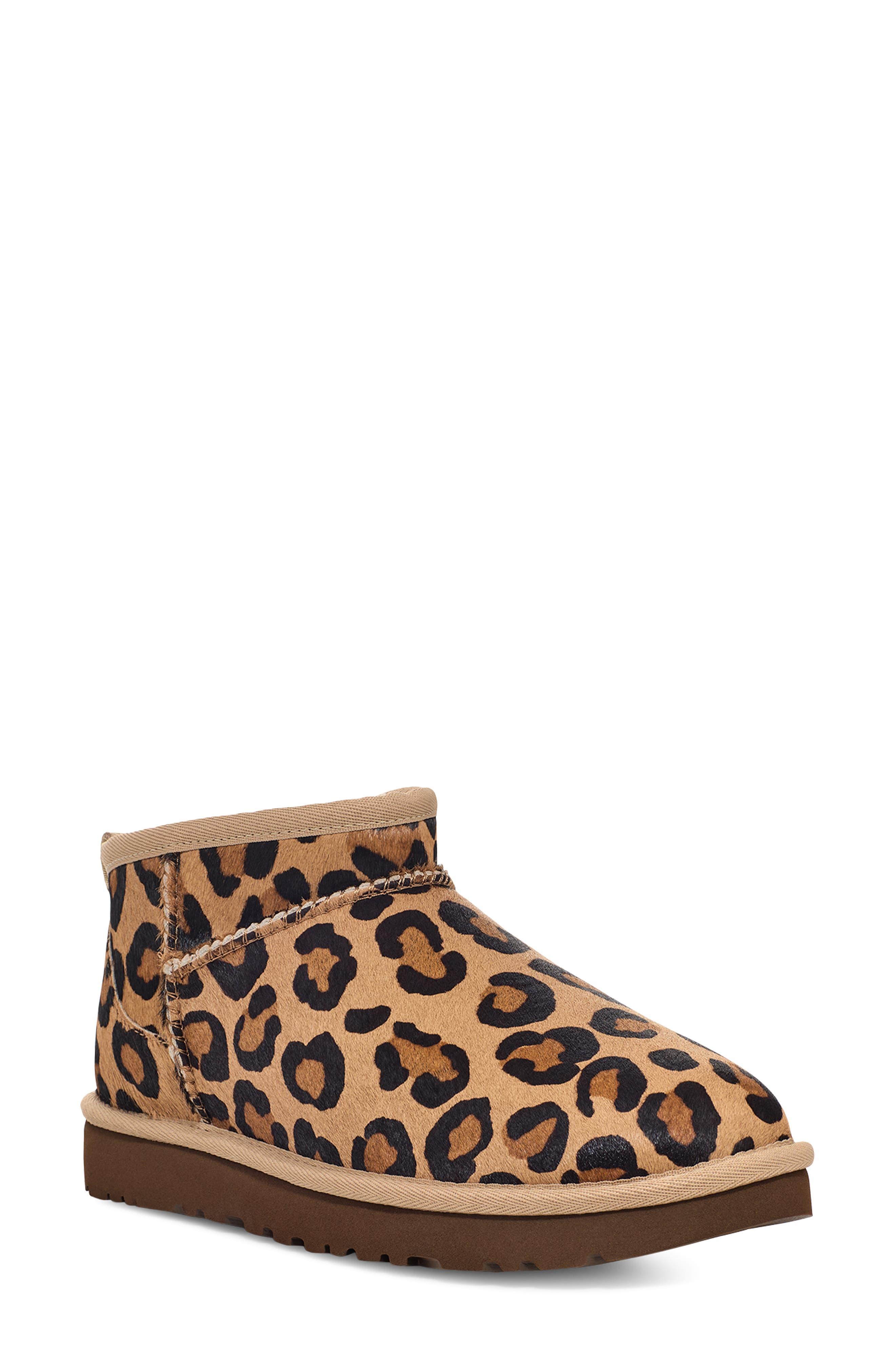 Ugg Uggr Ultra Mini Classic Genuine Calf Hair Bootie In Brown Lyst
