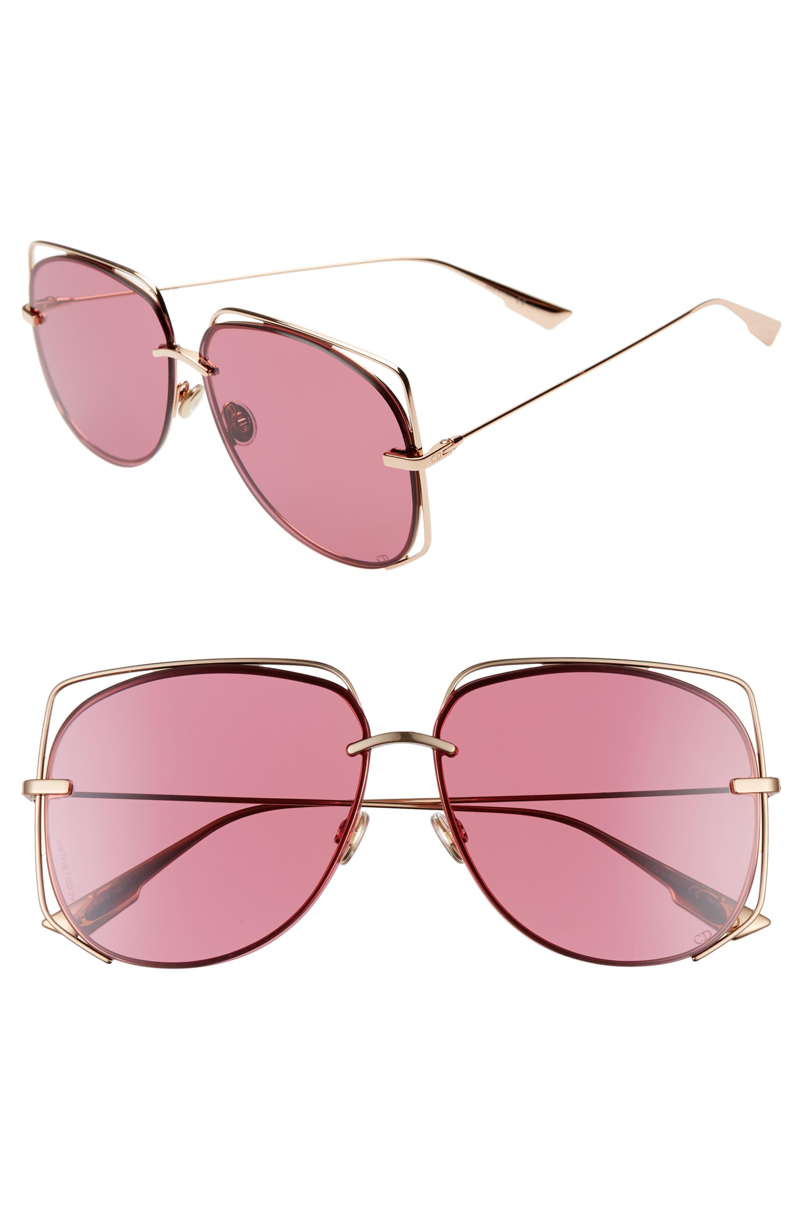 Dior Synthetic Stellair 61mm Aviator Sunglasses in Gold/ Pink (Pink) - Lyst