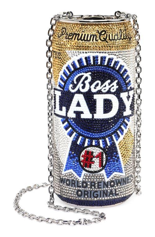 Judith Leiber Boss Lady Crystal Can Clutch in White | Lyst