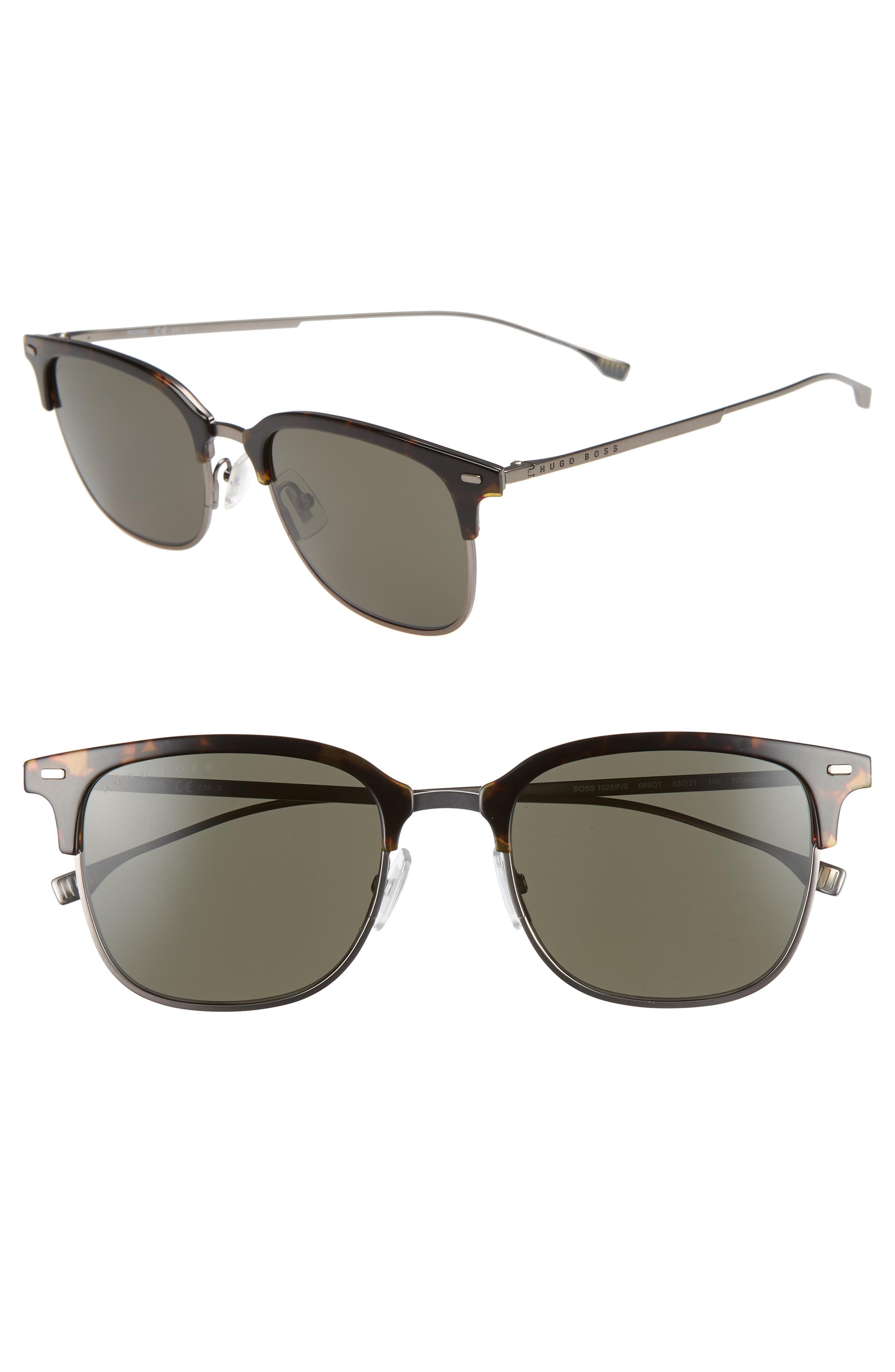 Boss By Hugo Boss 53mm Special Fit Semi Rimless Sunglasses Dark Havana For Men Lyst