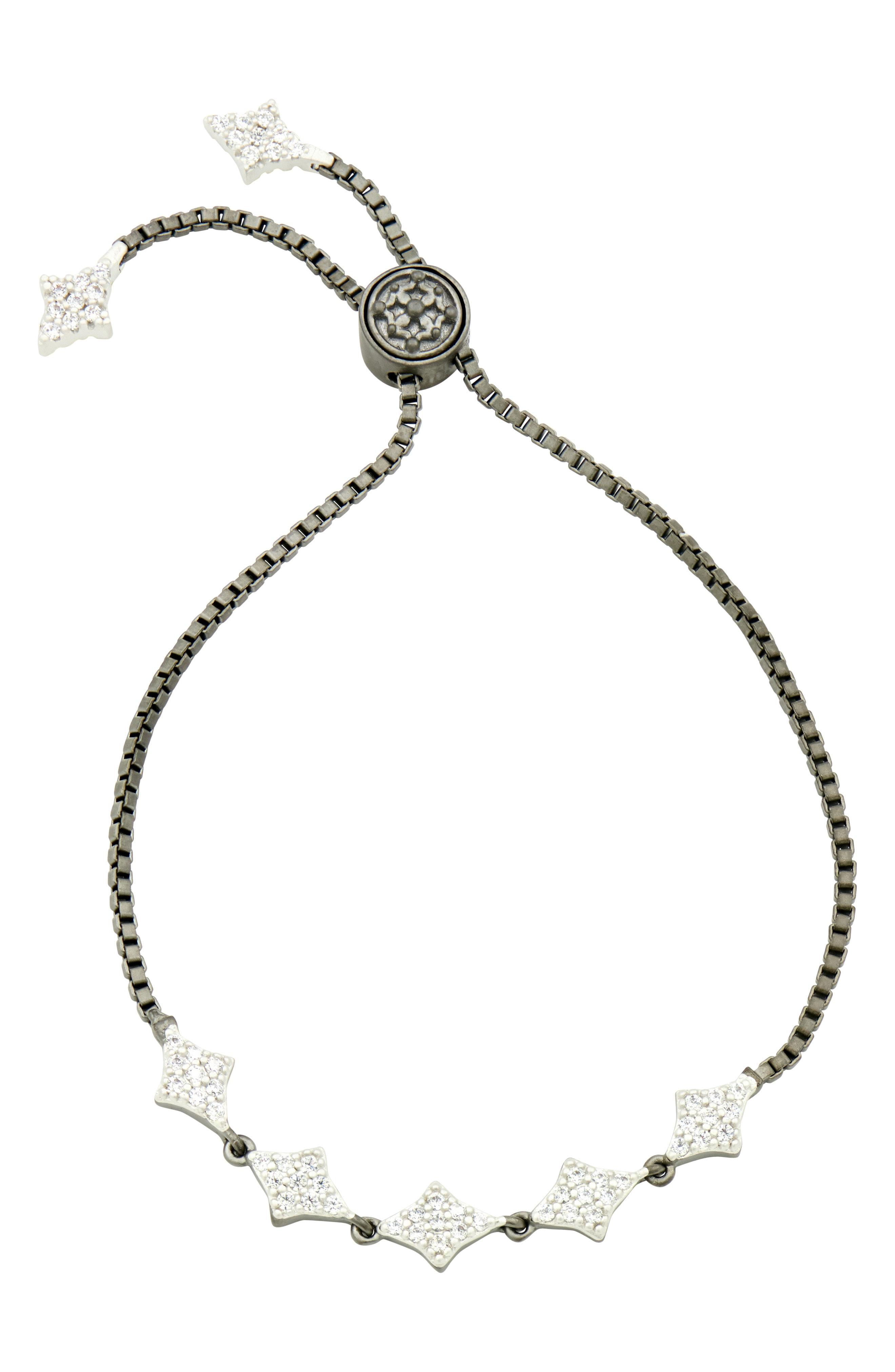 Lyst - Freida Rothman Signature Pave Adjustable Slide Bracelet in White