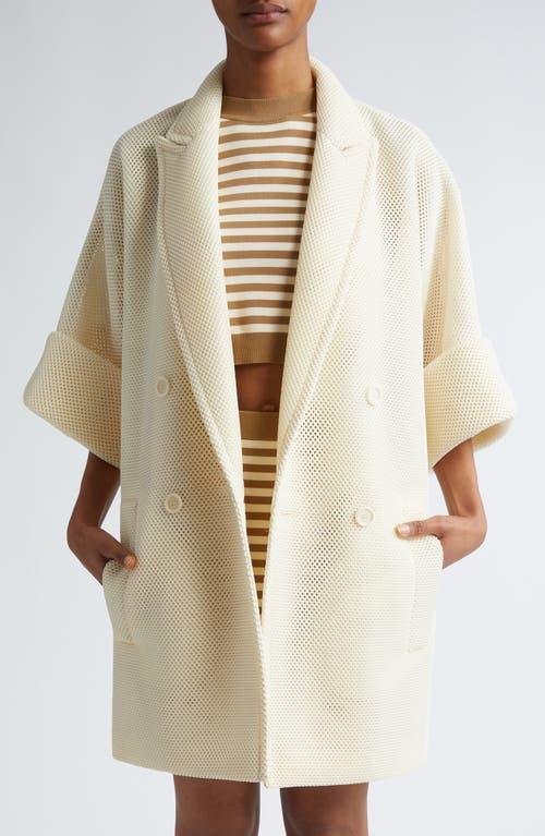 Max Mara Quato Honeycomb Texture Oversize Jacket in Natural | Lyst