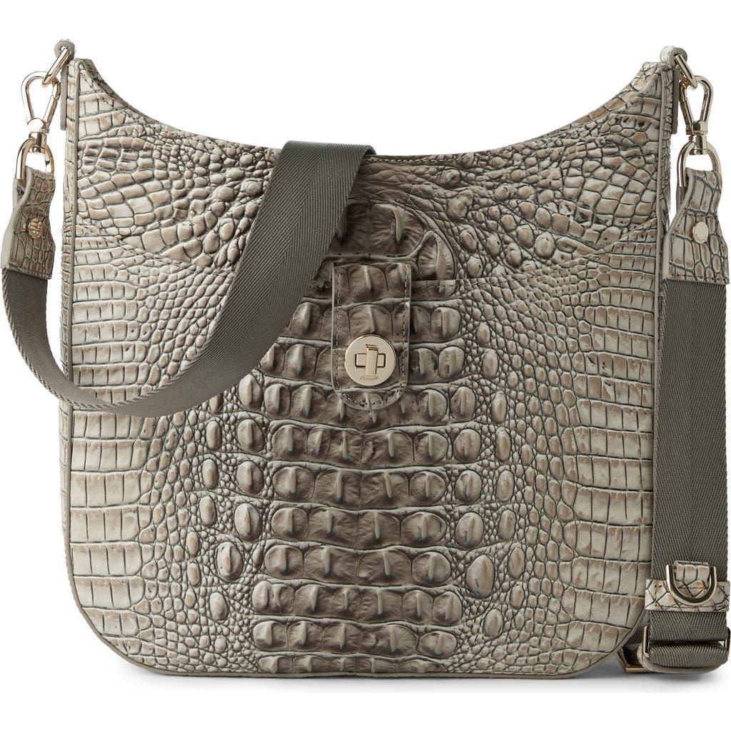Brahmin Leia Croc Embossed Leather Crossbody Bag in Metallic | Lyst