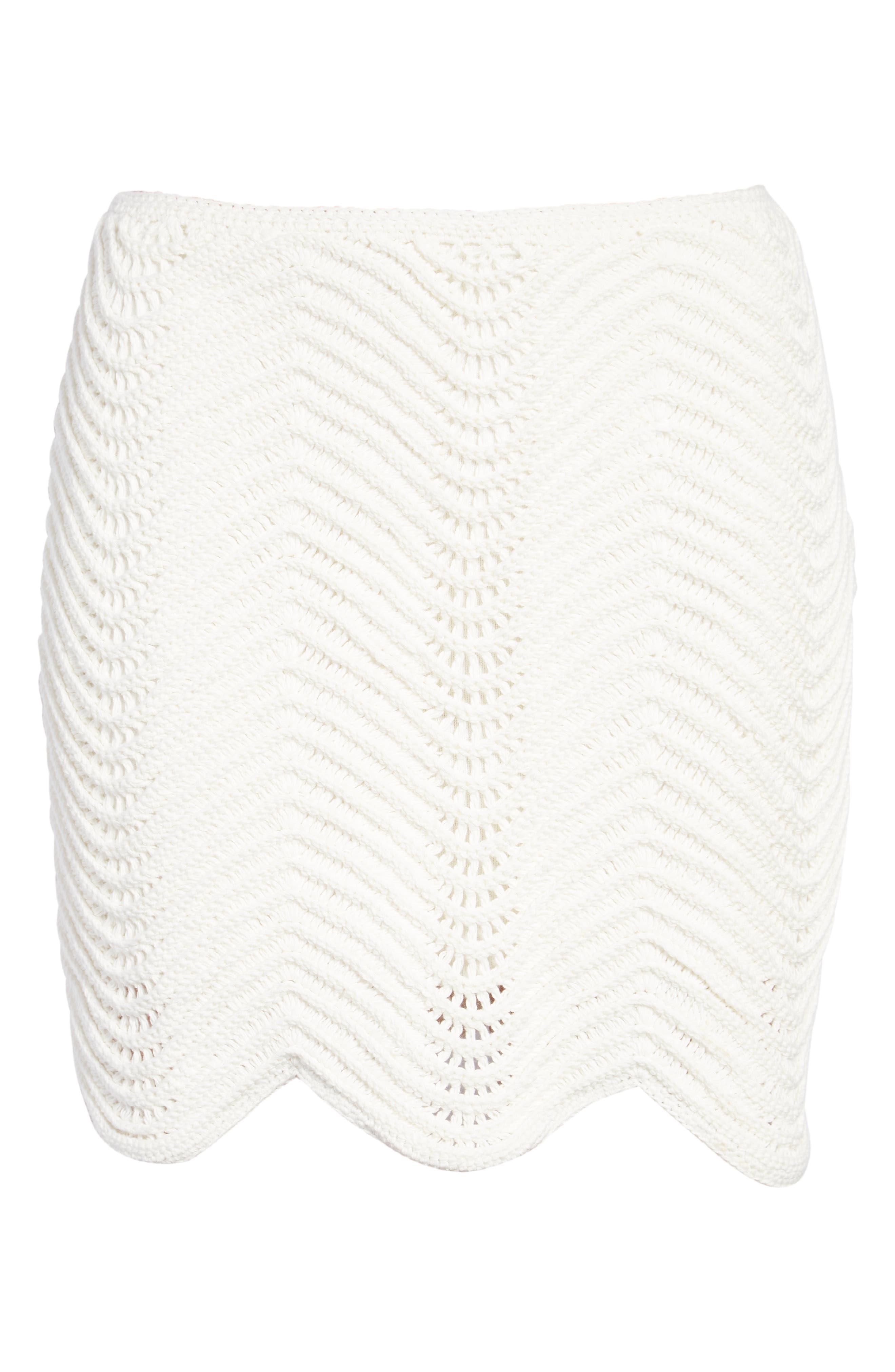 Casablanca Wavy Crochet Cotton Miniskirt In White Lyst