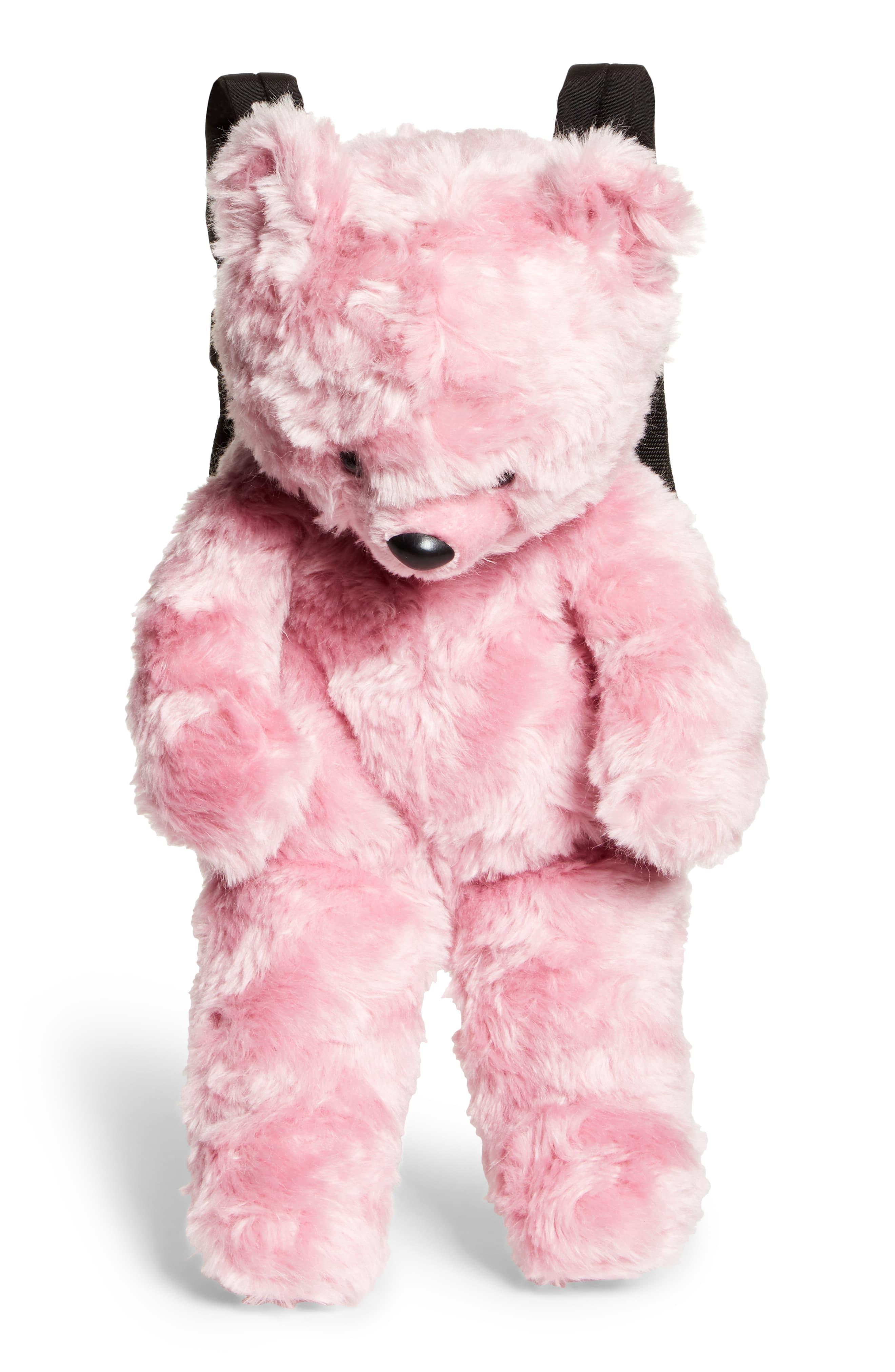 Vetements Faux Fur Teddy Bear Backpack in Pink | Lyst
